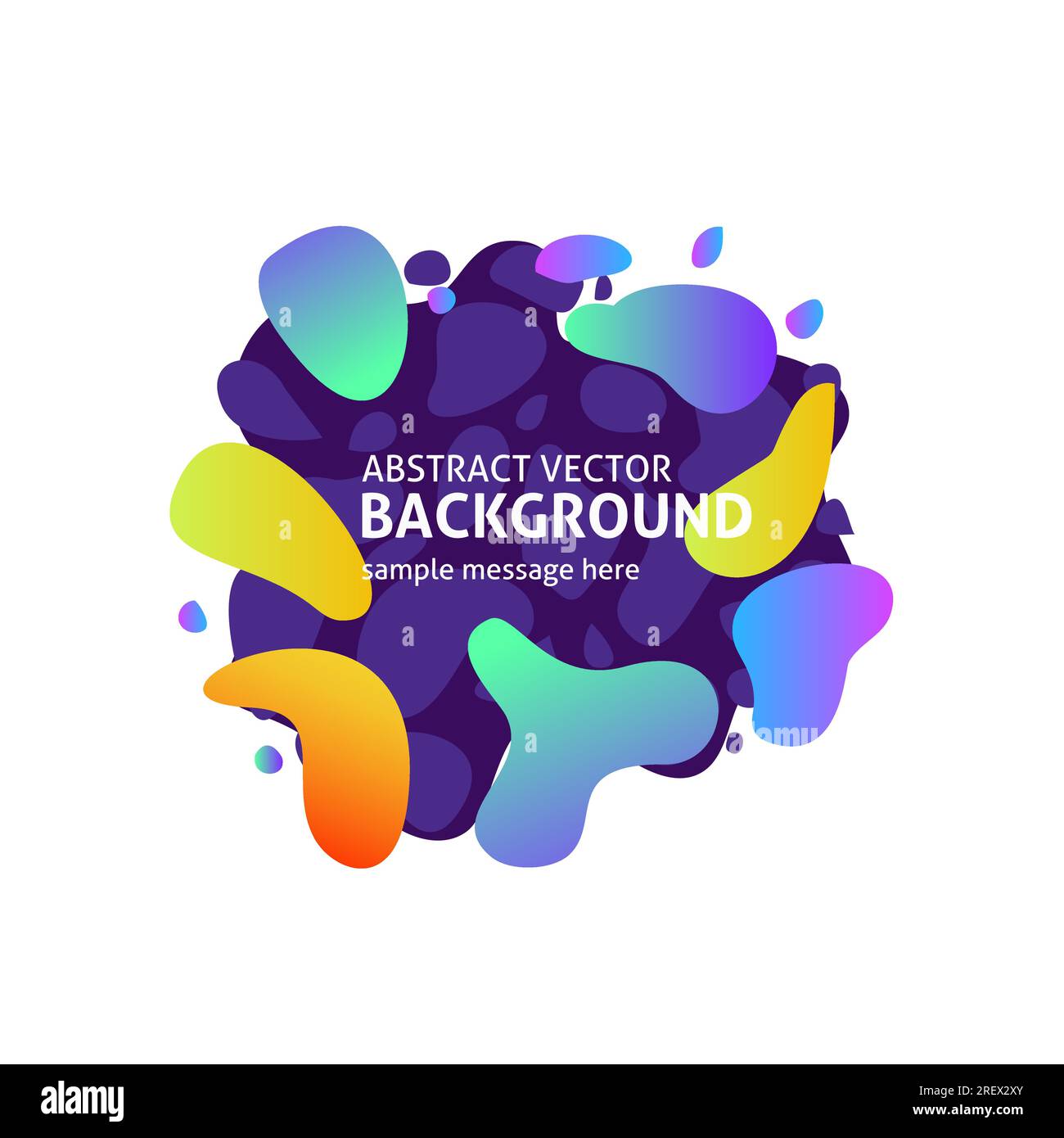 Multi-colored abstract graphic elements with message sample Stock ...