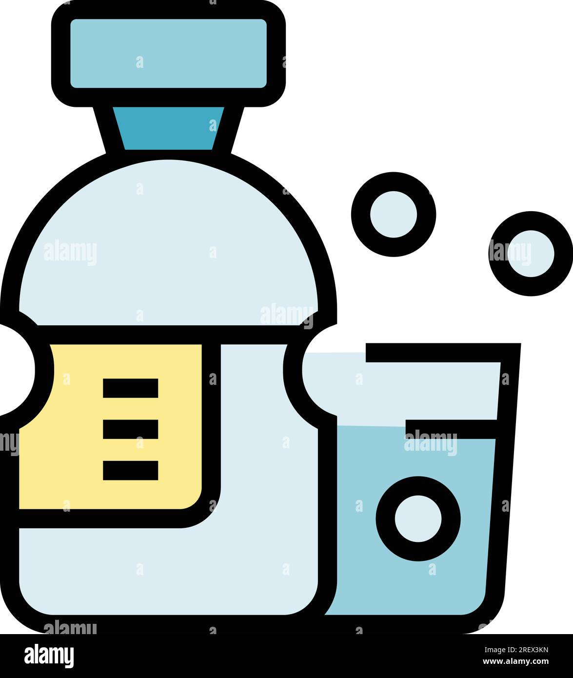 Medical syrup icon outline vector. Medicine bottle. Cough dose cup ...