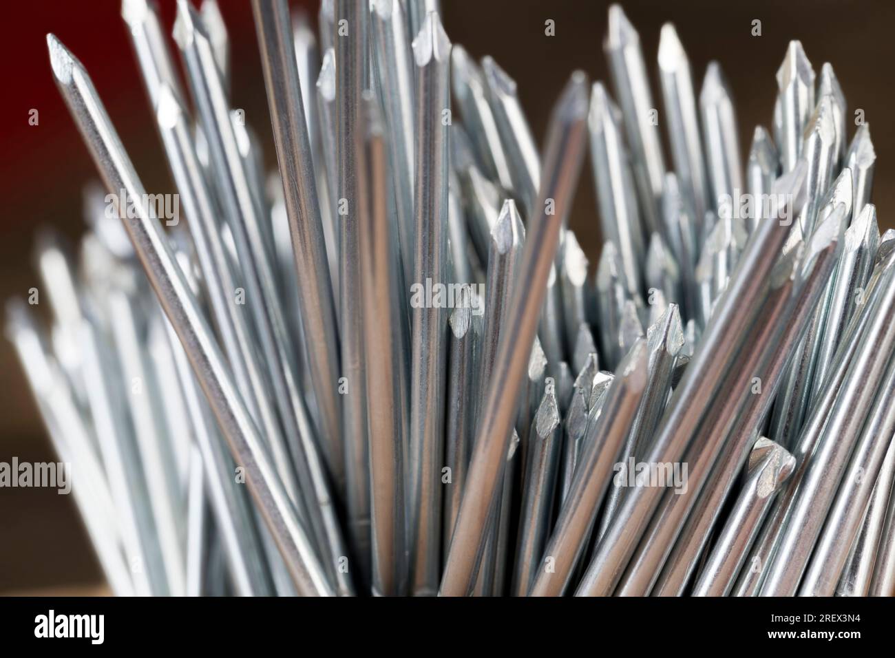 galvanized steel metal nails, which are used as a means of fastening in ...