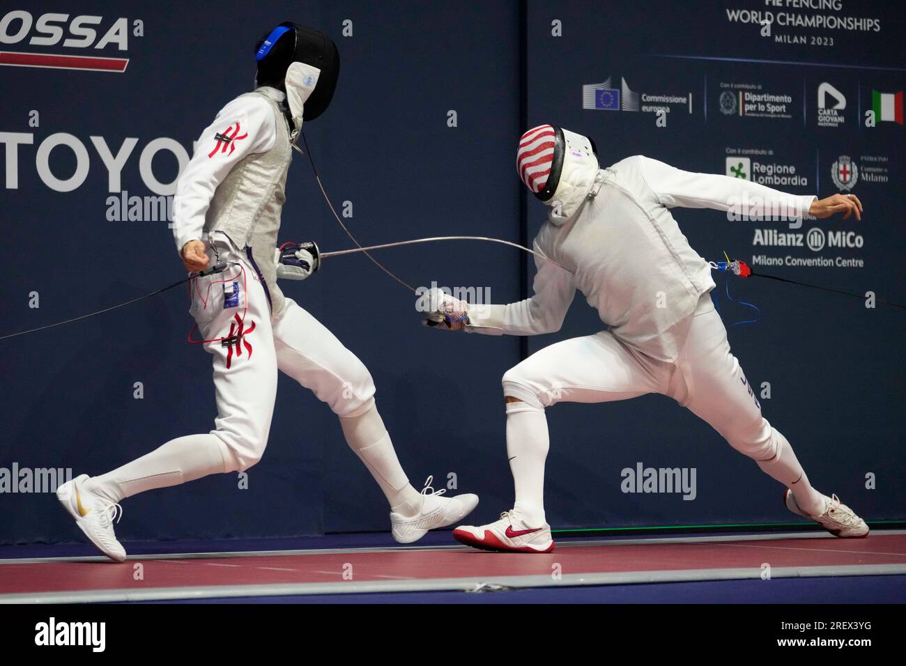 Hong Kong's Chun Yin Ryan Choin, left, competes against U.S. Gerek ...