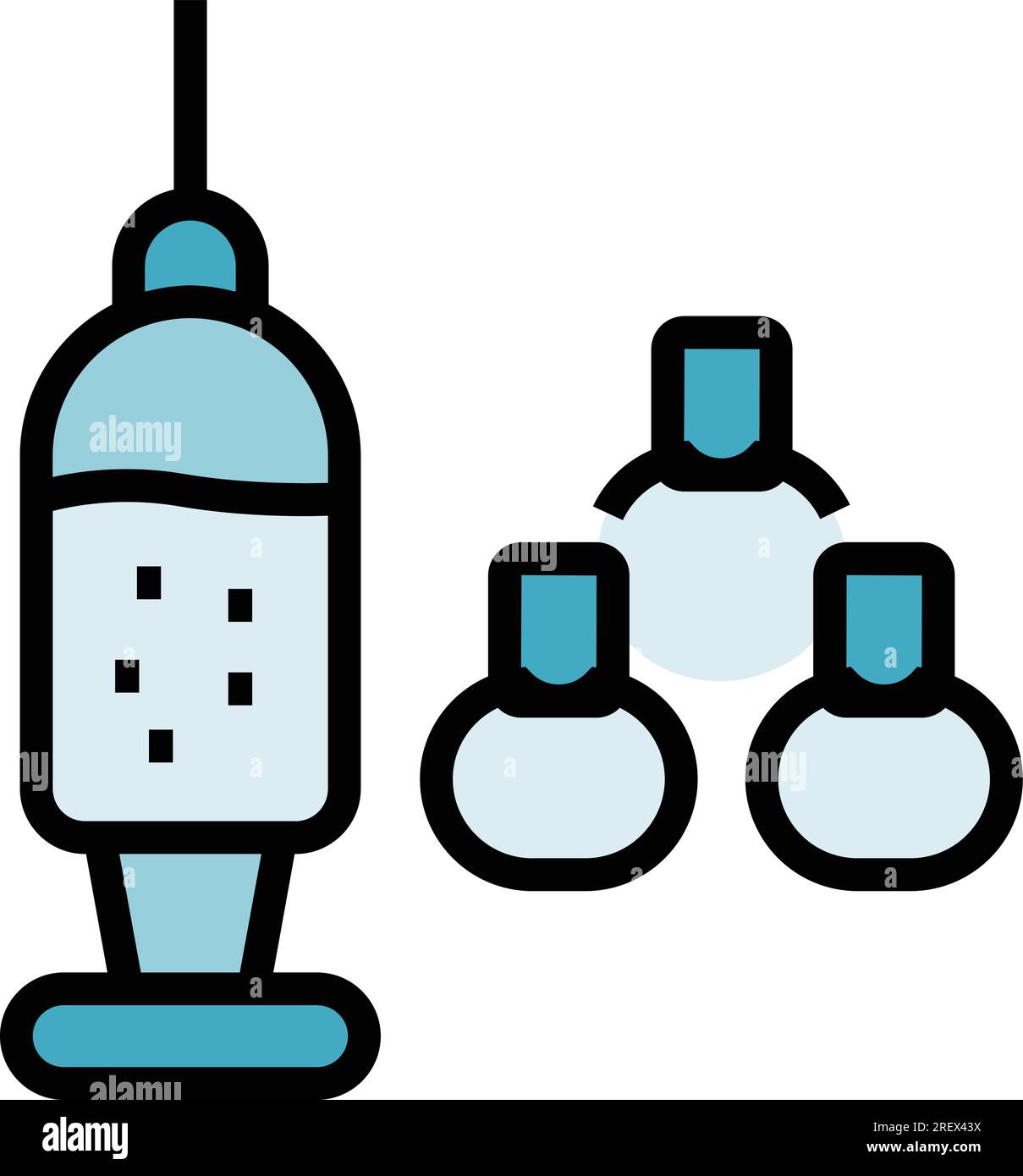Medical syringe ampule icon outline vector. Vial vaccine. Bottle ...