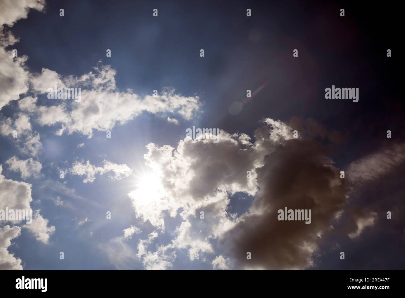 sky with clouds in the sunny time of the day, cloudy weather in nature ...