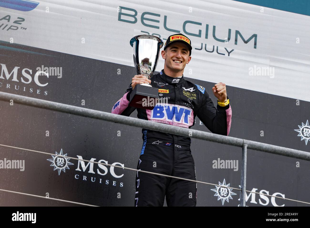 DOOHAN Jack (aus), UNI-Virtuosi Racing, Dallara F2, portrait, podium ...