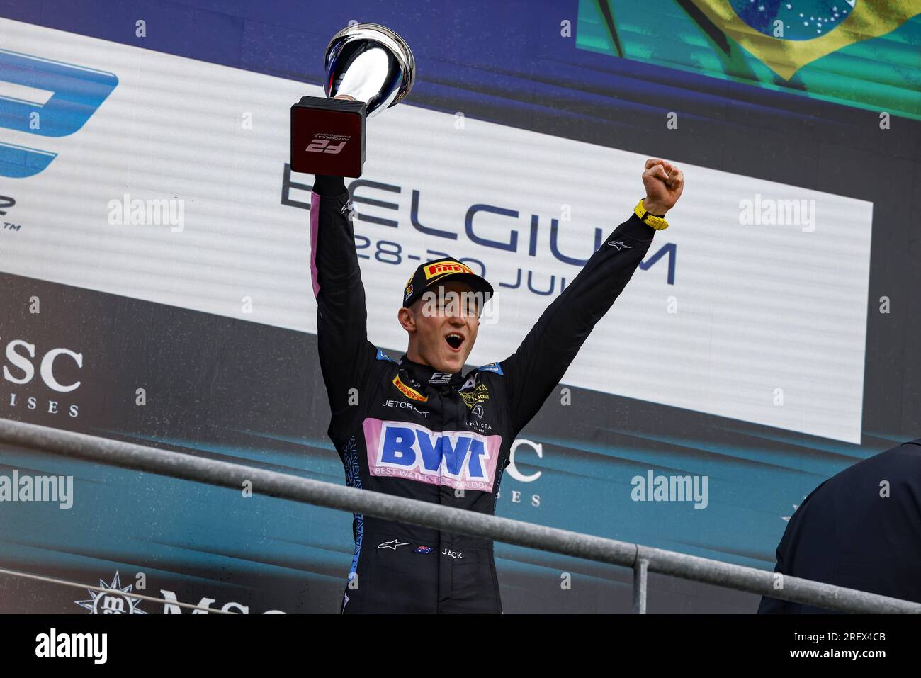 DOOHAN Jack (aus), UNI-Virtuosi Racing, Dallara F2, portrait, podium ...