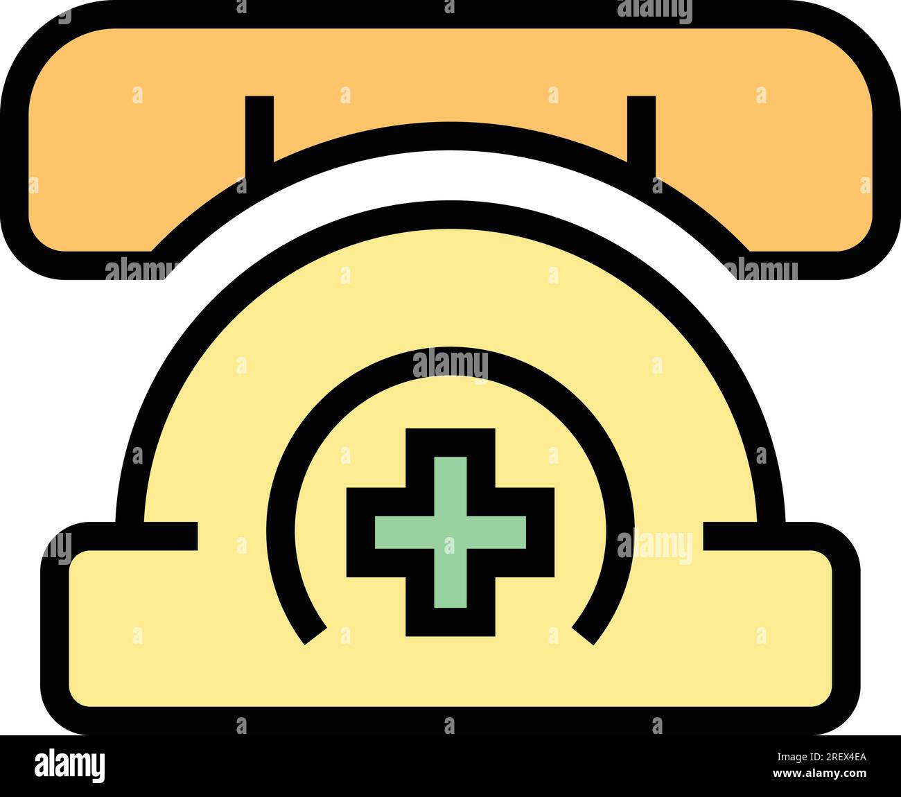 Medical call icon outline vector. Online emergency. Doctor sos color ...
