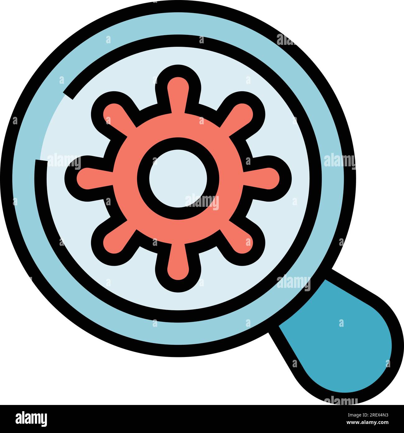 Medical virus search icon outline vector. Corona health. Infection ...