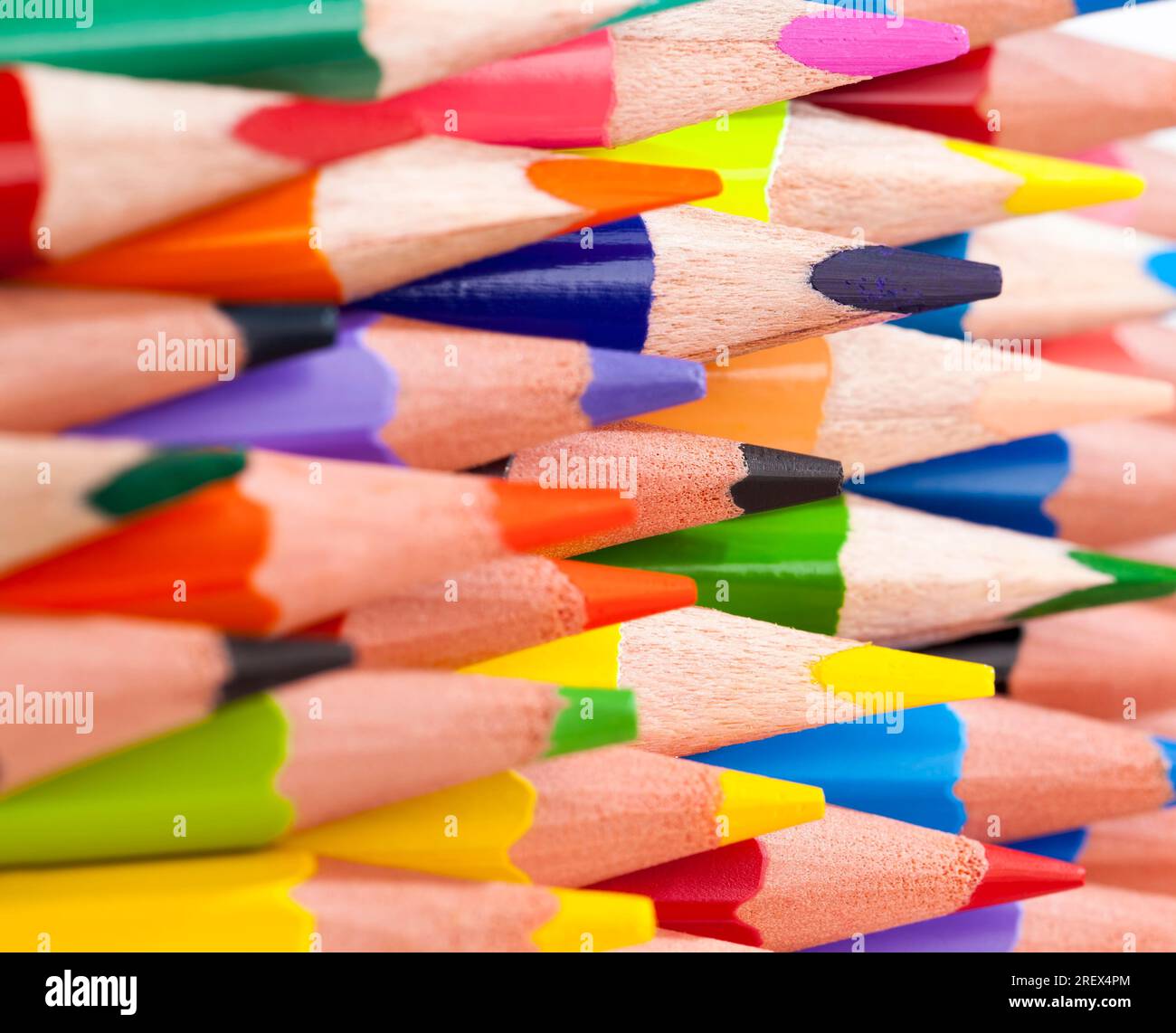 ordinary colored wooden pencil with soft lead of different colors for ...