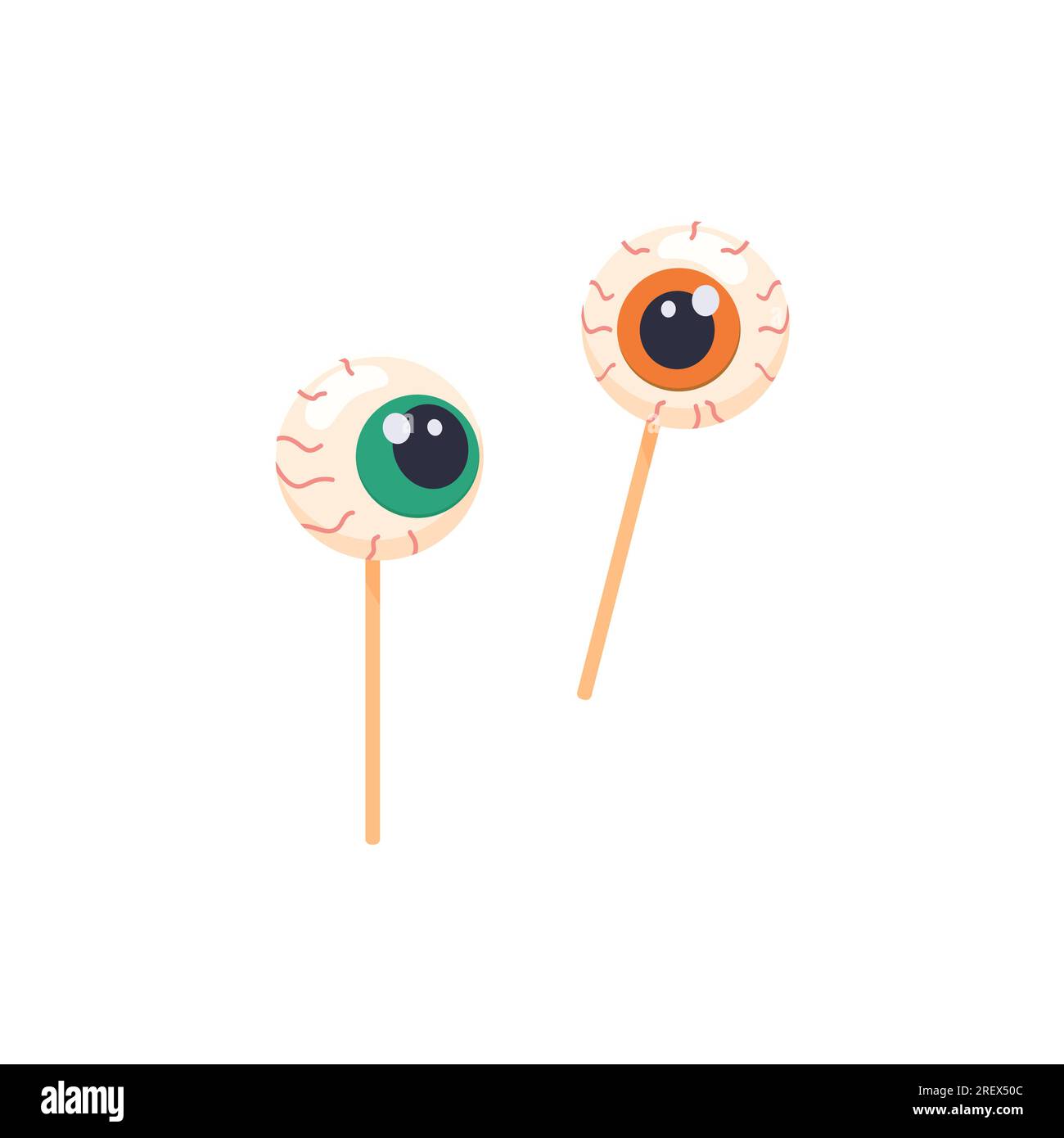 Halloween candy, eyeball, lollipop spiral. Vector illustration on white ...