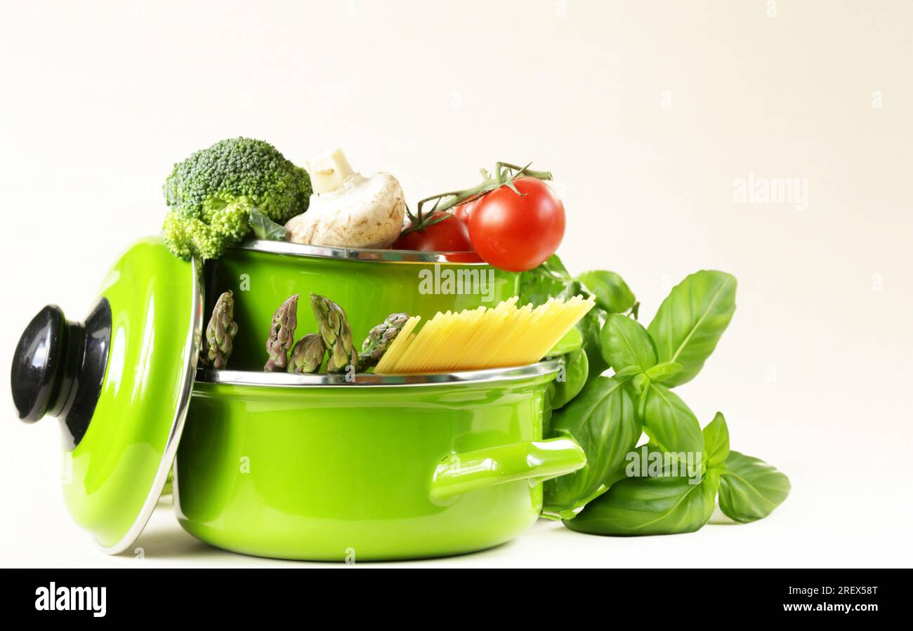 healthy eating vegetables in a pot Stock Photo - Alamy