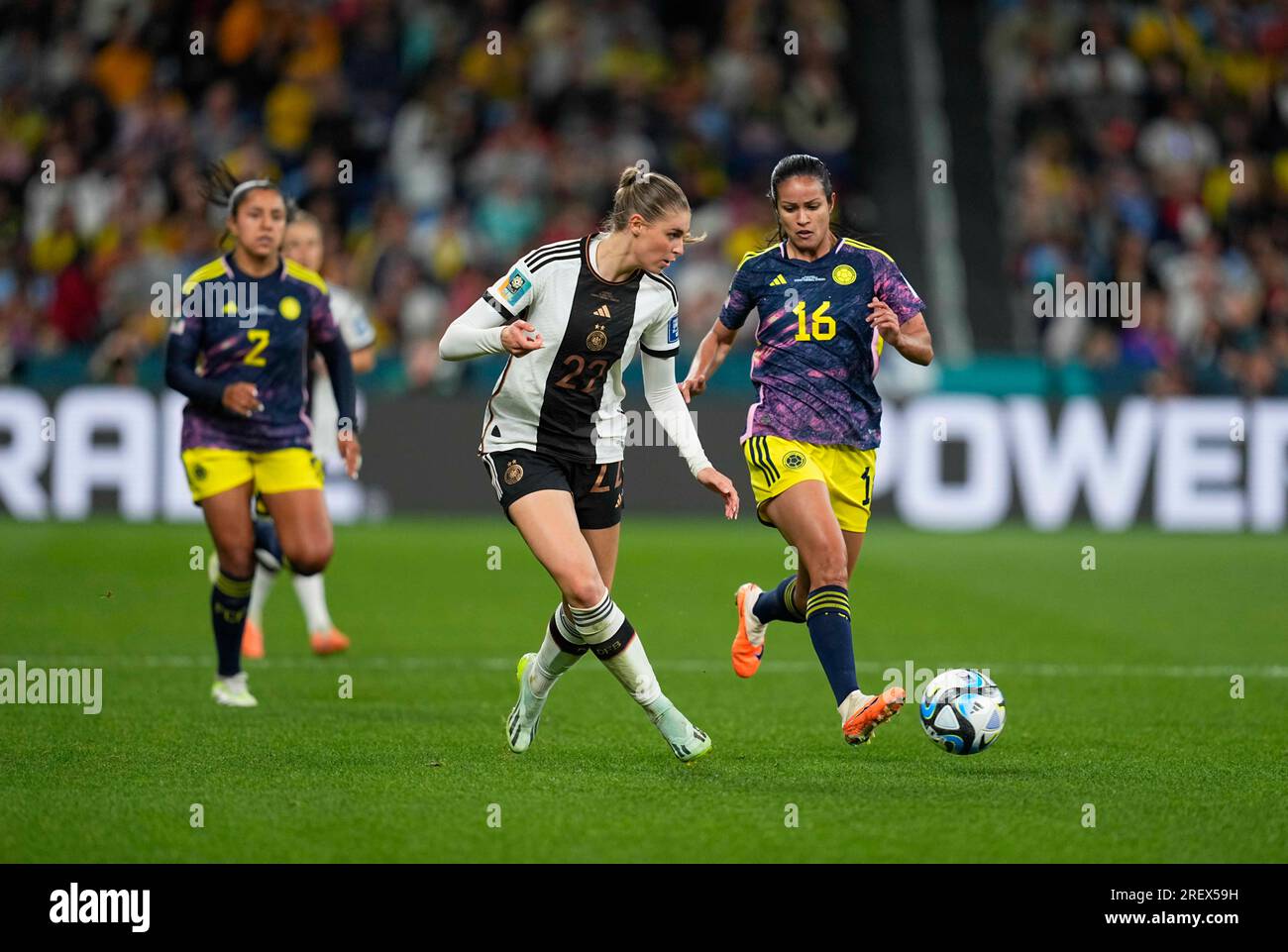 July 30 2023: Jule Brand (Germany) and Lady Andrade (Colombia) battle ...