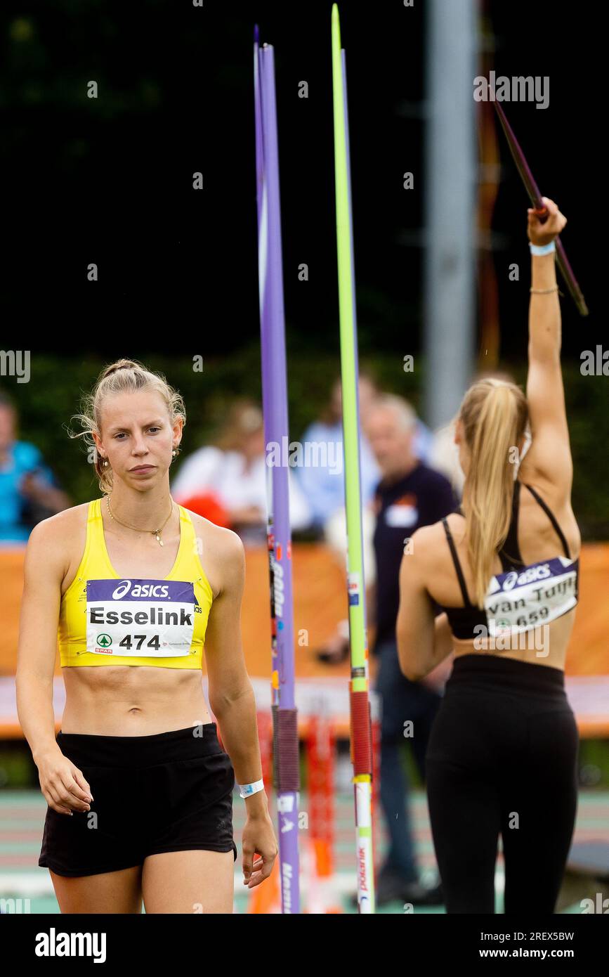 BREDA - Marijke Esselink and Sarah van Tuijl during the javelin throw ...
