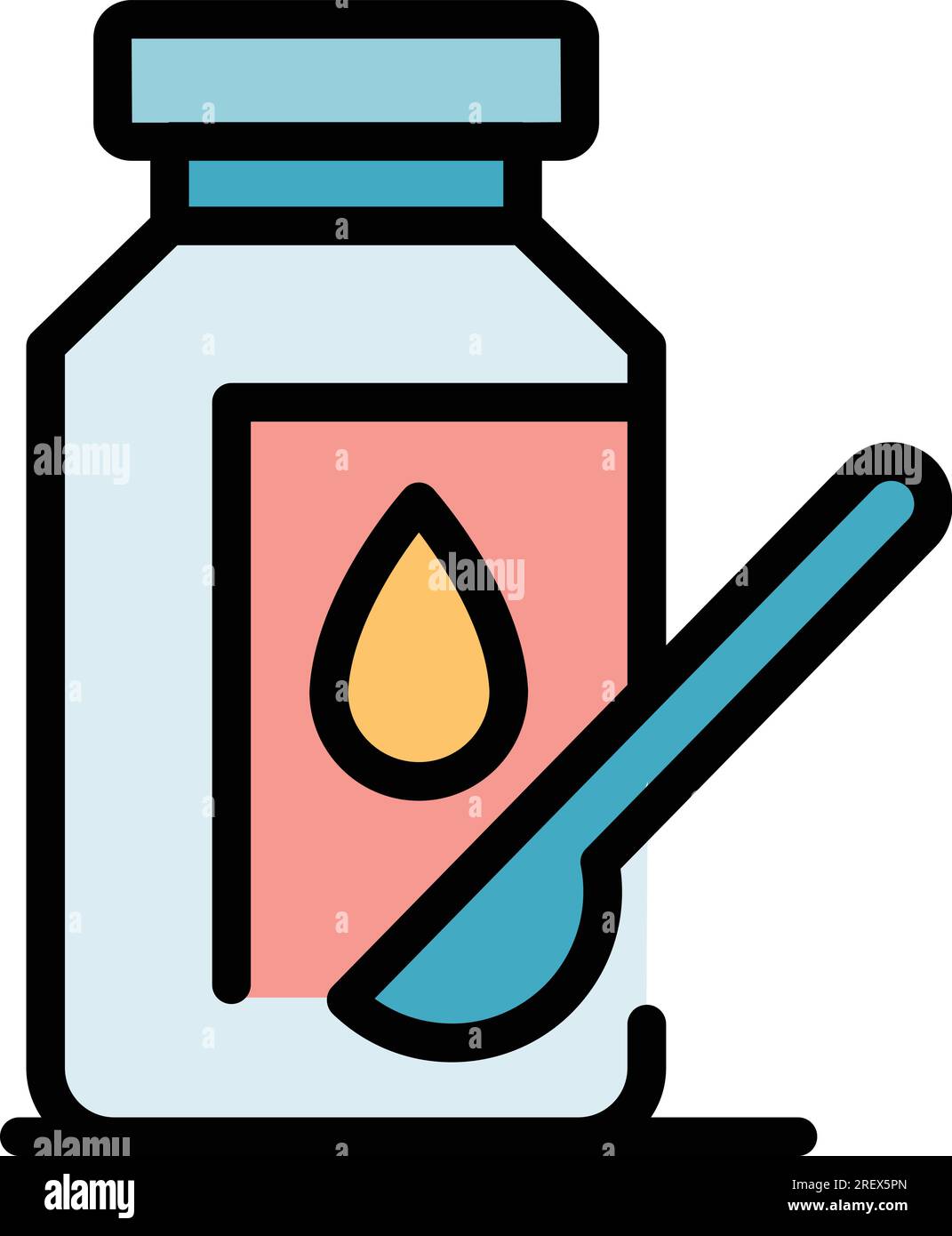 Medical syrup bottle icon outline vector. Medicine bottle. Cough dose ...