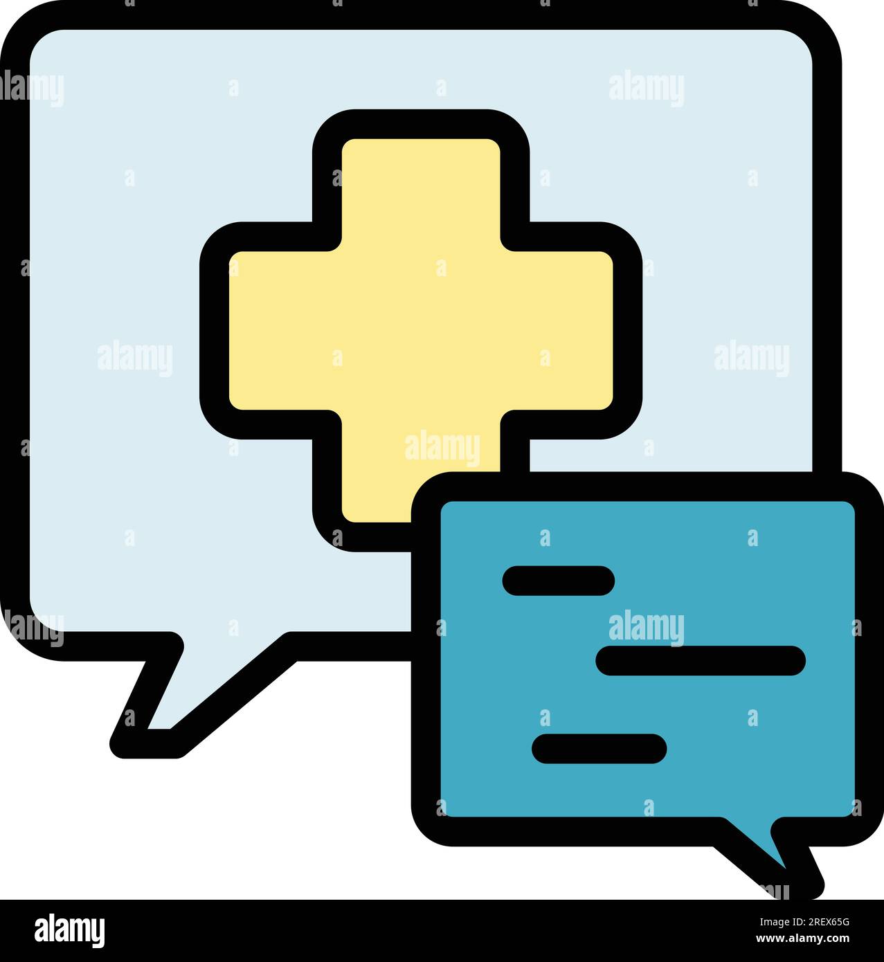 Medical chat icon outline vector. Online doctor. Health patient color ...