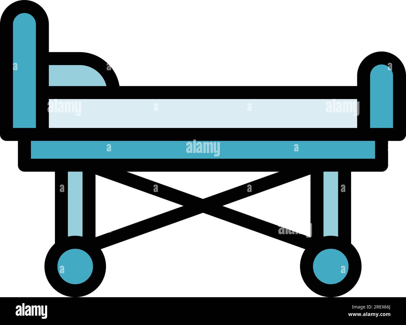 Hospital bed icon outline vector. Medical patient. Room clinic color ...