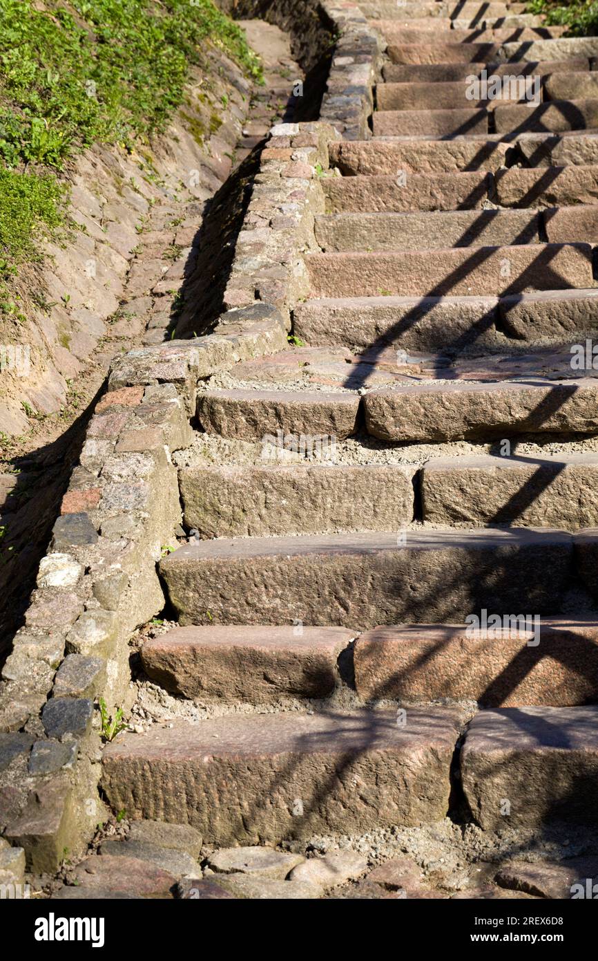 old stone staircase for the convenience of pedestrian traffic on ...