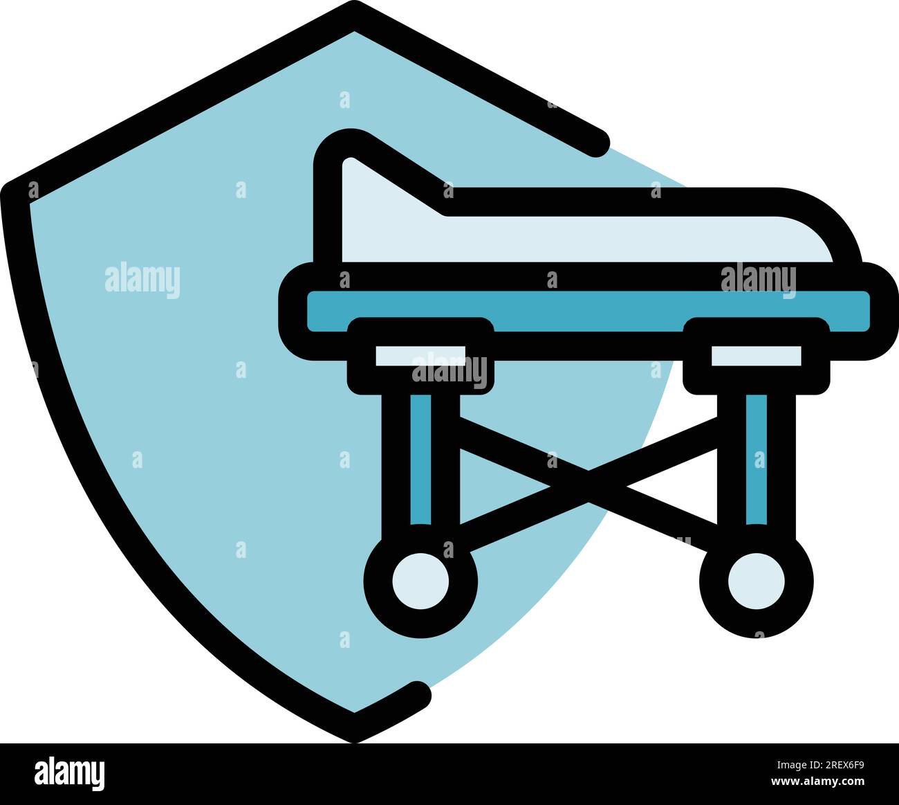 Secure hospital bed icon outline vector. Medical patient. Room clinic ...