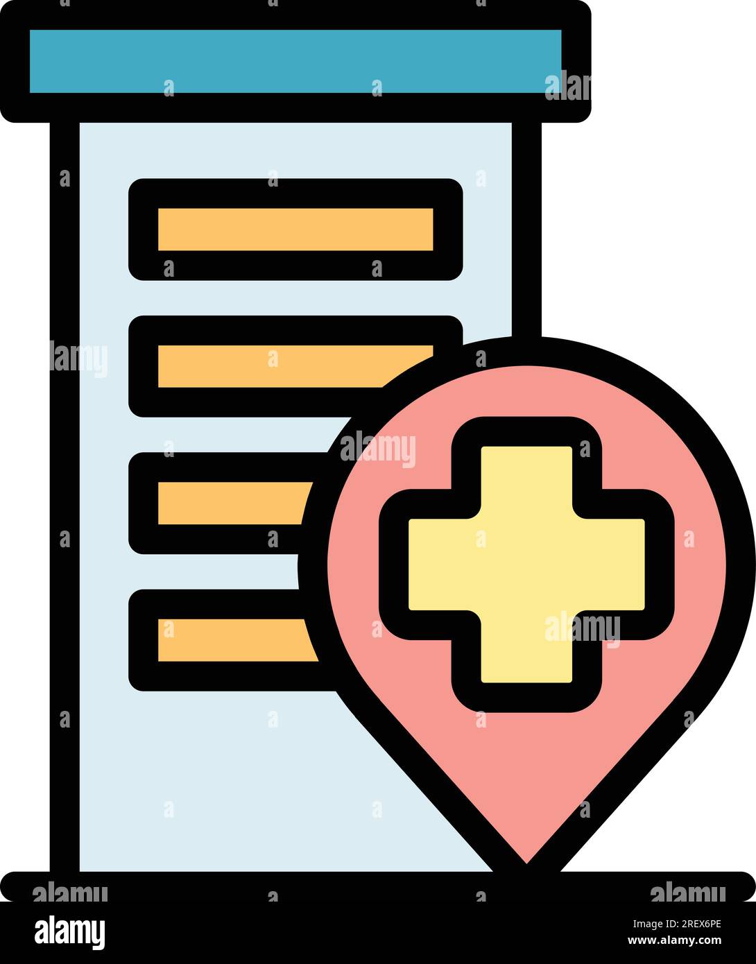 Hospital building location icon outline vector. Medical clinic. City ...