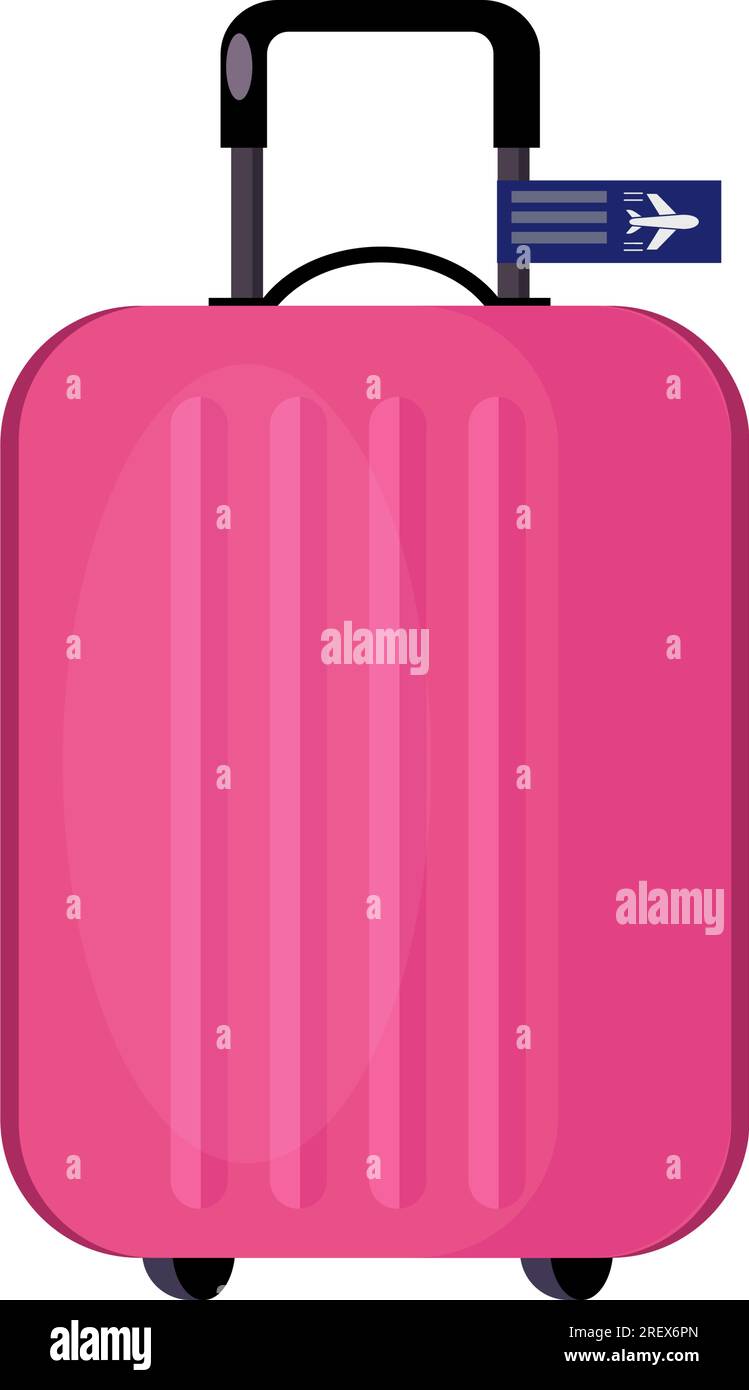 Pink plastic suitcase flat icon Stock Vector Image & Art - Alamy