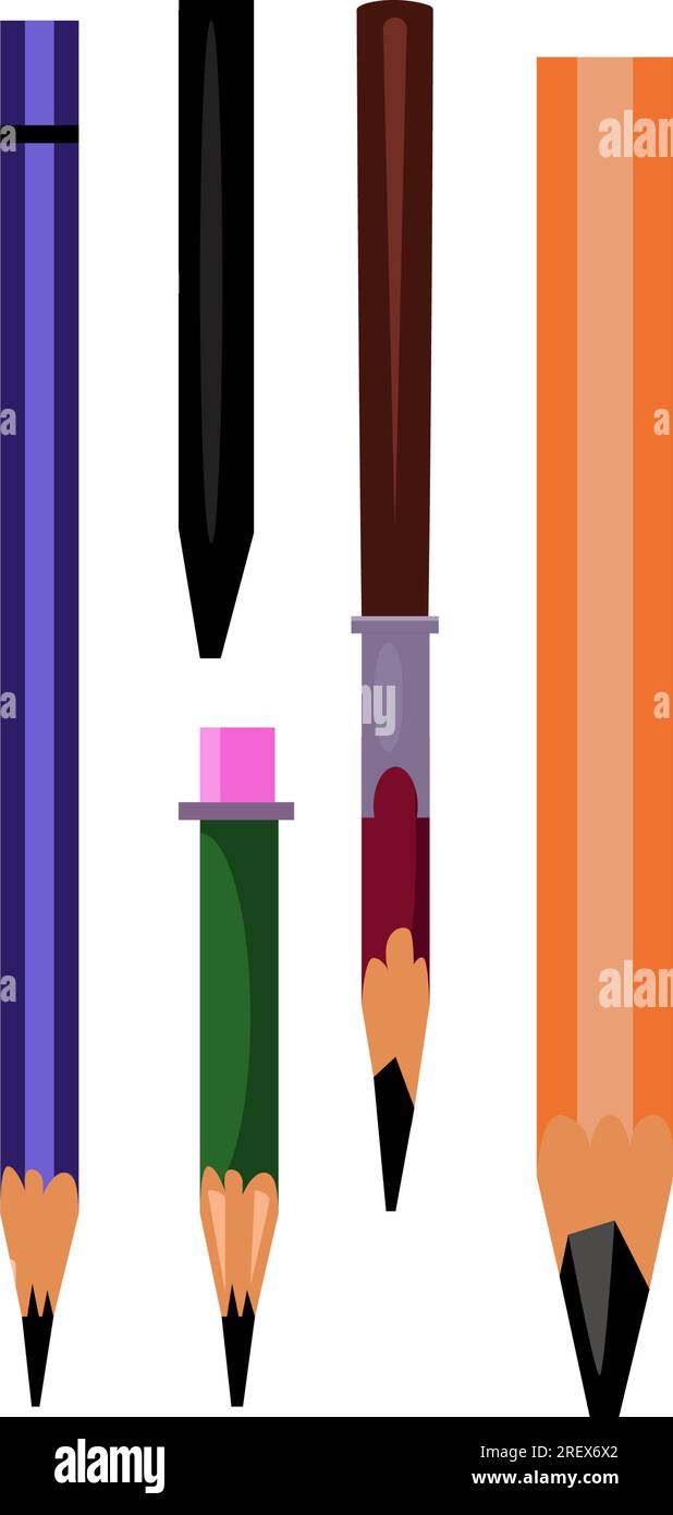 Pencils set flat icon Stock Vector Image & Art - Alamy