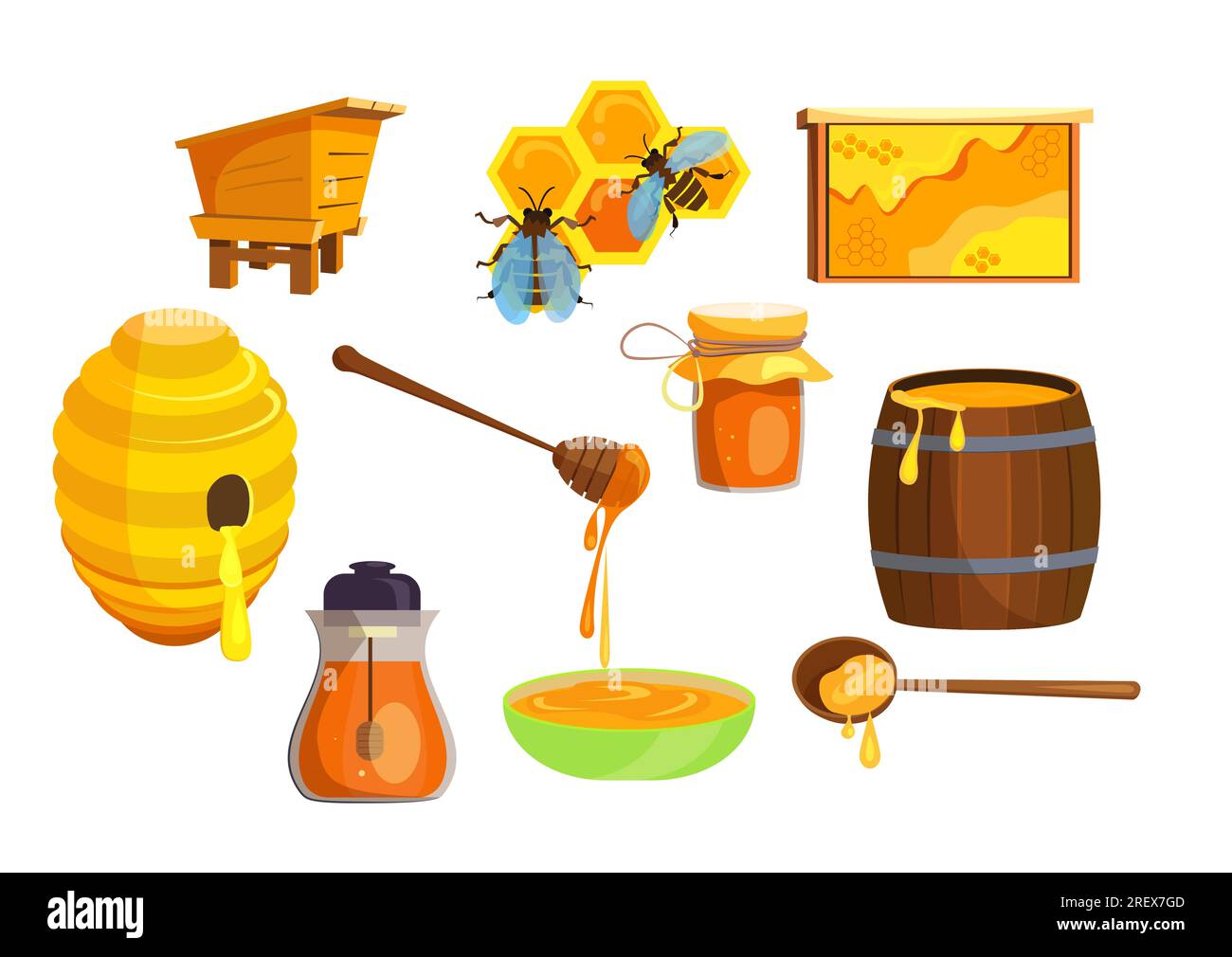 Apiculture natural honey production Cut Out Stock Images & Pictures - Alamy