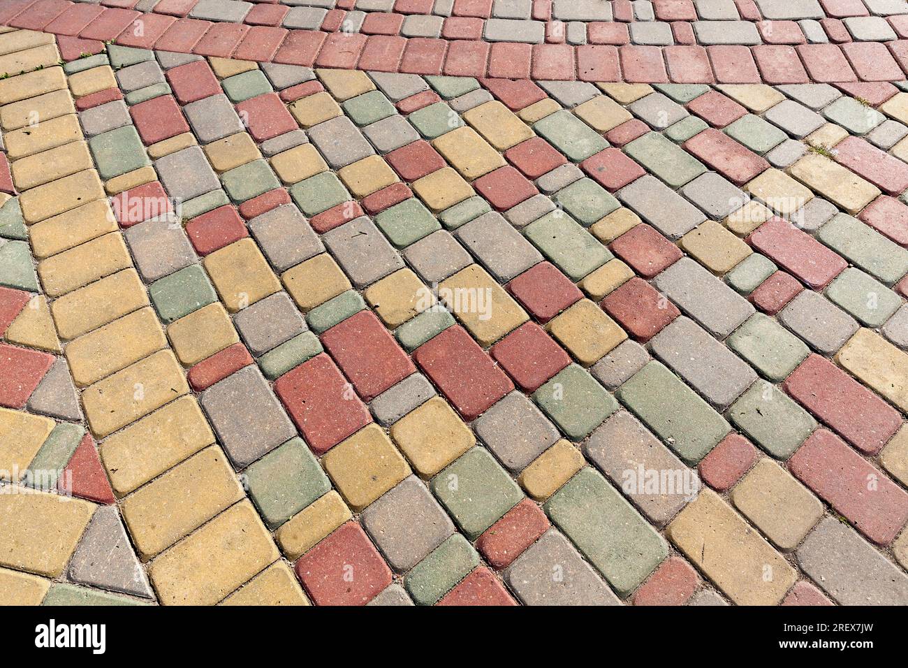 road or pavement made of stones tiles and cobblestones, part of a ...