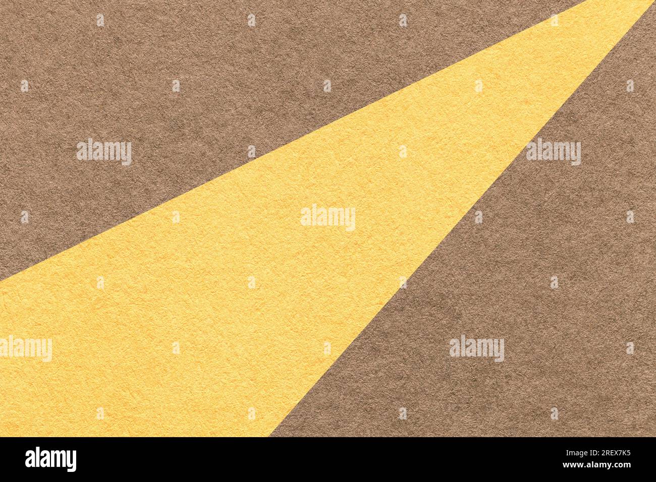 Texture of old craft dark brown and yellow color paper background ...