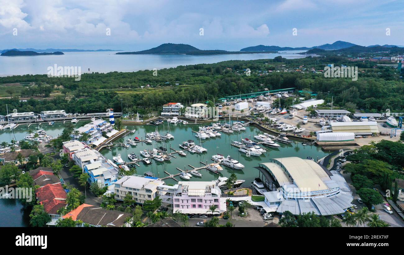 Aerial view of Marina in Phuket, Thailand south east Asia Stock Photo ...