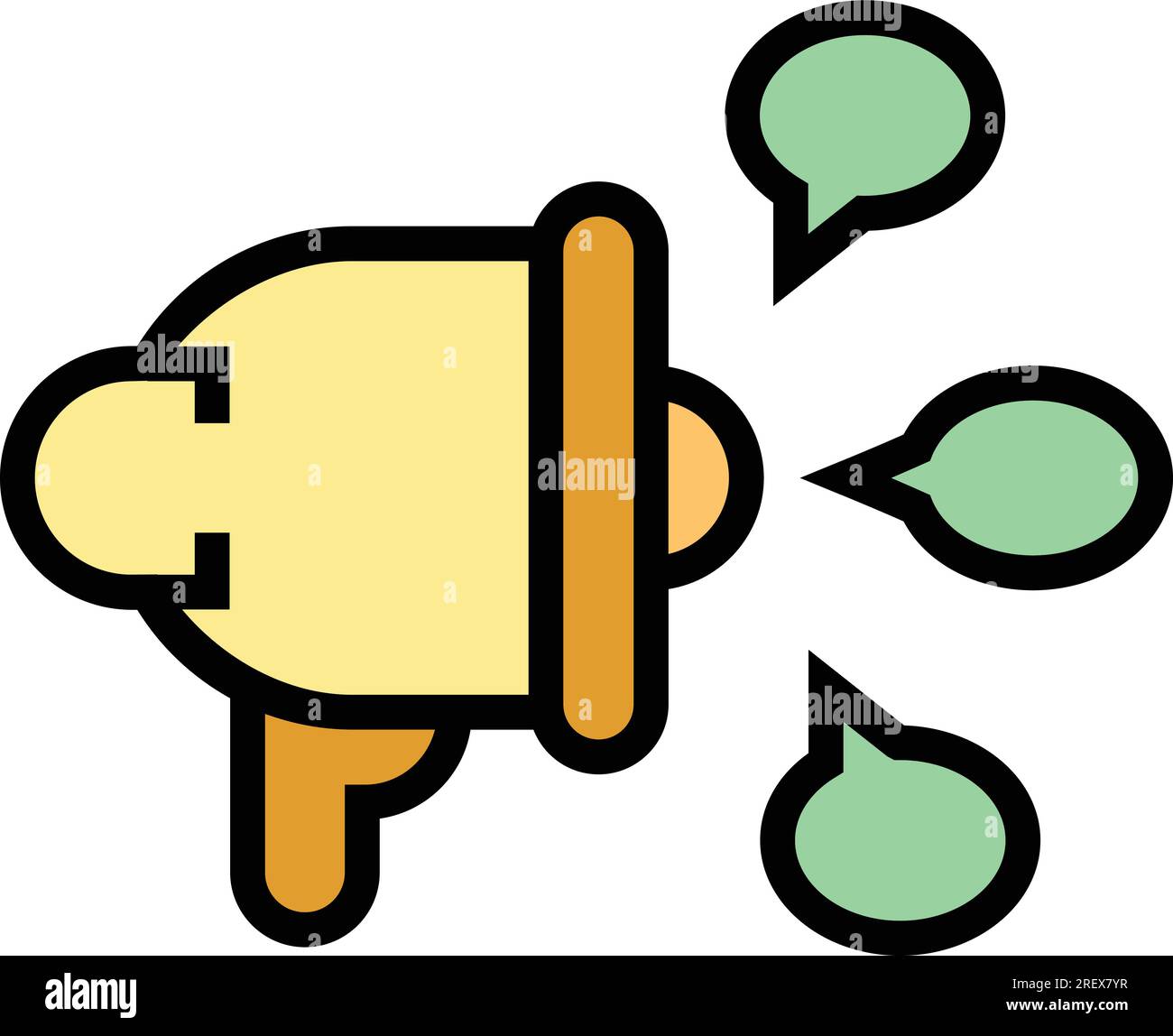 Megaphone message icon outline vector. Speaker announce. Loud bullhorn color flat Stock Vector ...