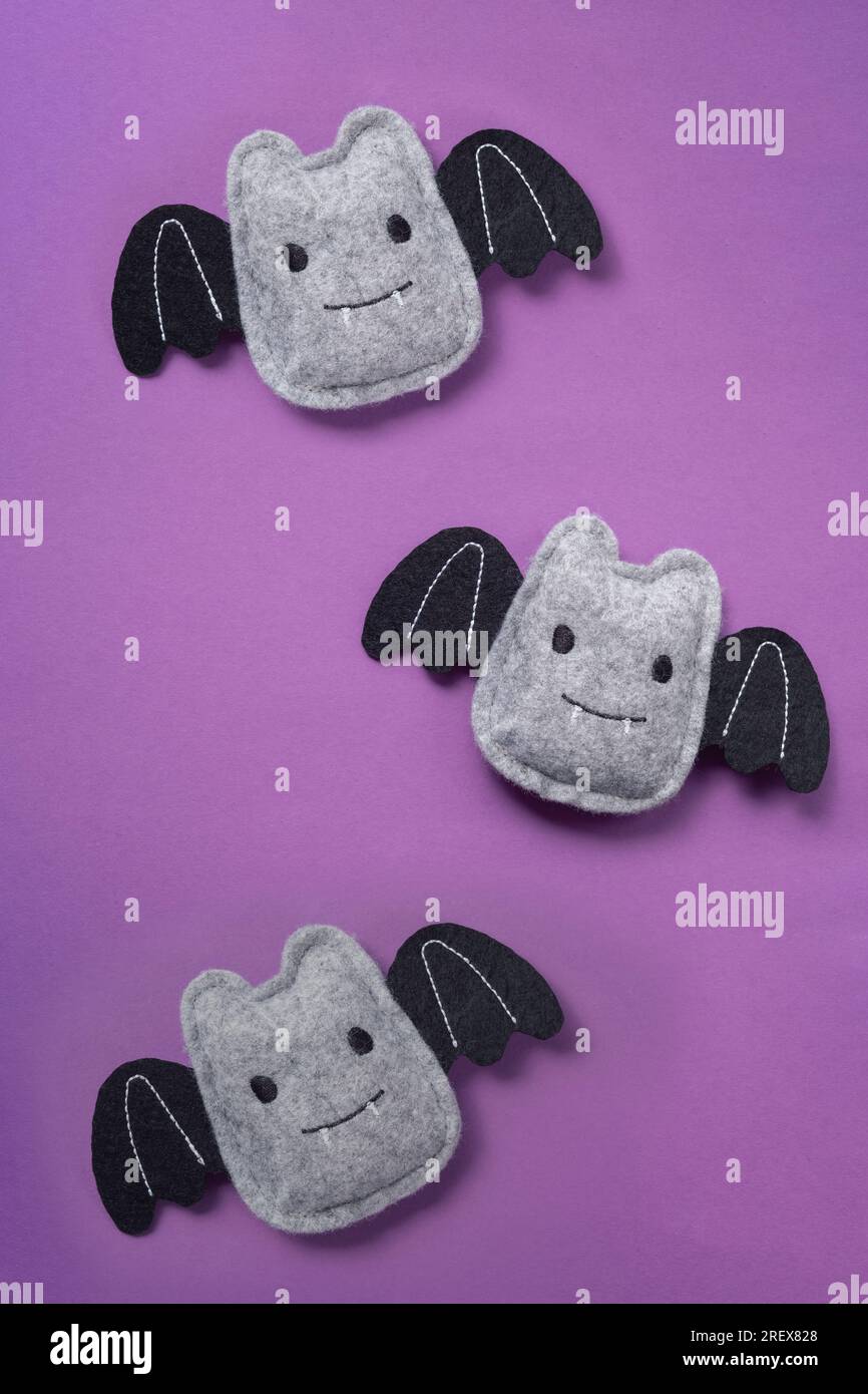 halloween and decoration concept - black bats toy Stock Photo - Alamy