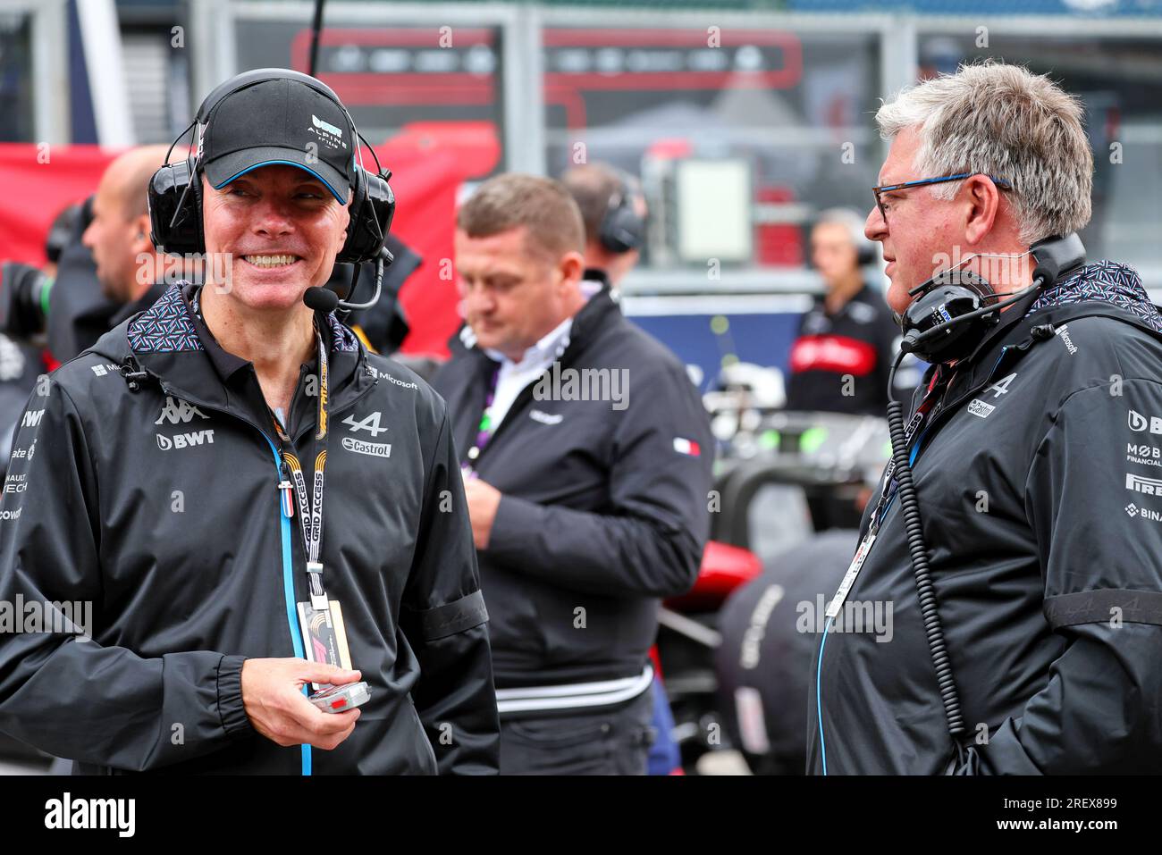 Spa Francorchamps, Belgium. 30th July, 2023. (L to R): Alan Permane (GBR) Alpine F1 Team ...