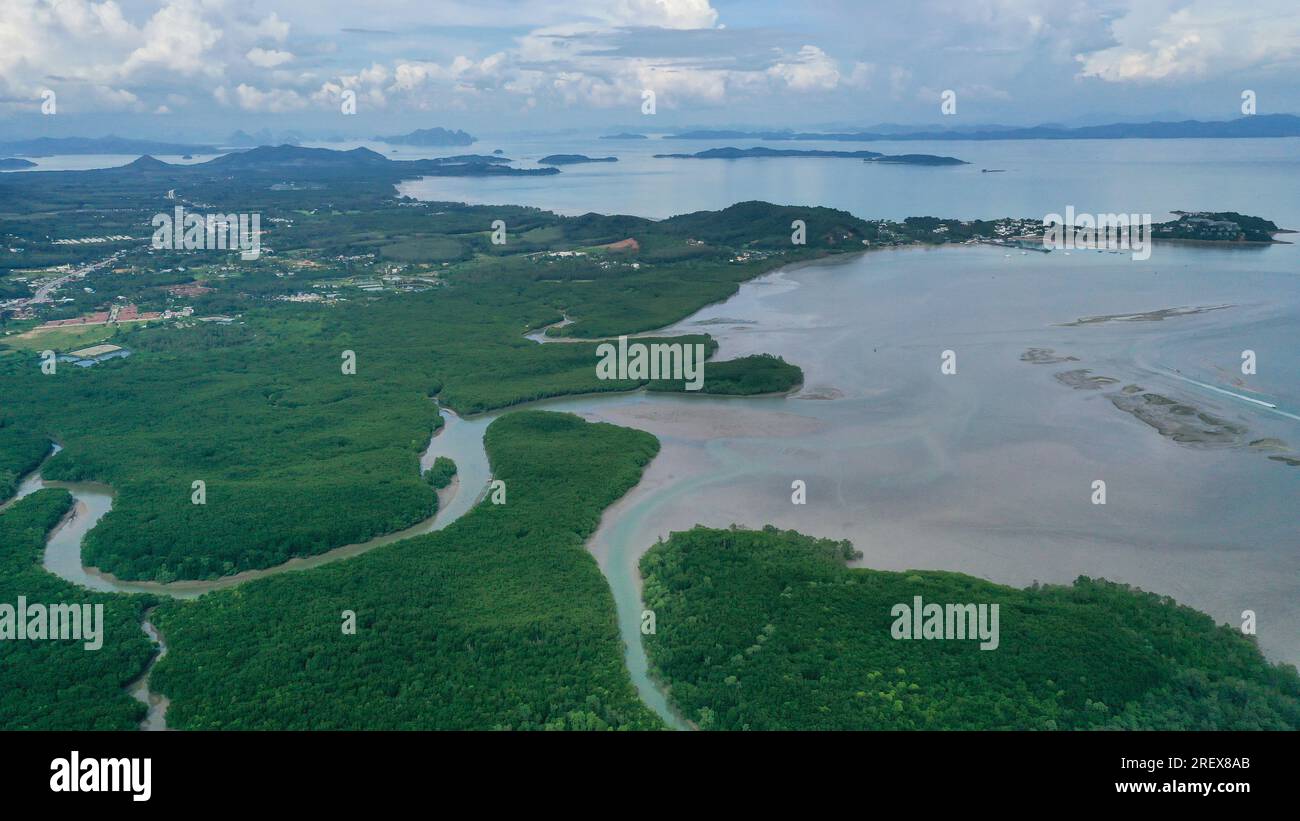Aerial view lagoon greenery thailand hi-res stock photography and ...