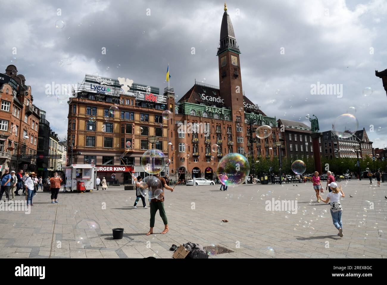30 July 2023/ Person creats and enterain public with soap bubbles in ...