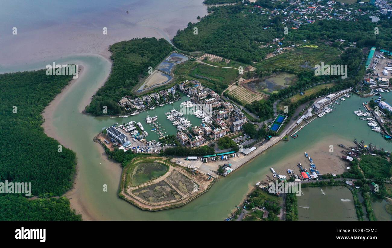 Aerial view of Marina in Phuket, Thailand south east Asia Stock Photo ...