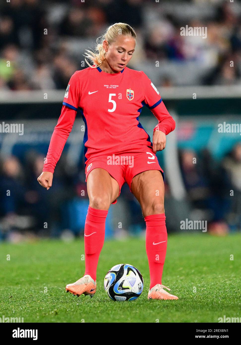 Auckland, New Zealand. 30th July, 2023. Guro Bergsvand of Norway Women Soccer team seen in ...