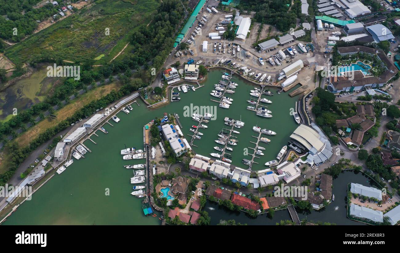 Aerial view of Marina in Phuket, Thailand south east Asia Stock Photo ...