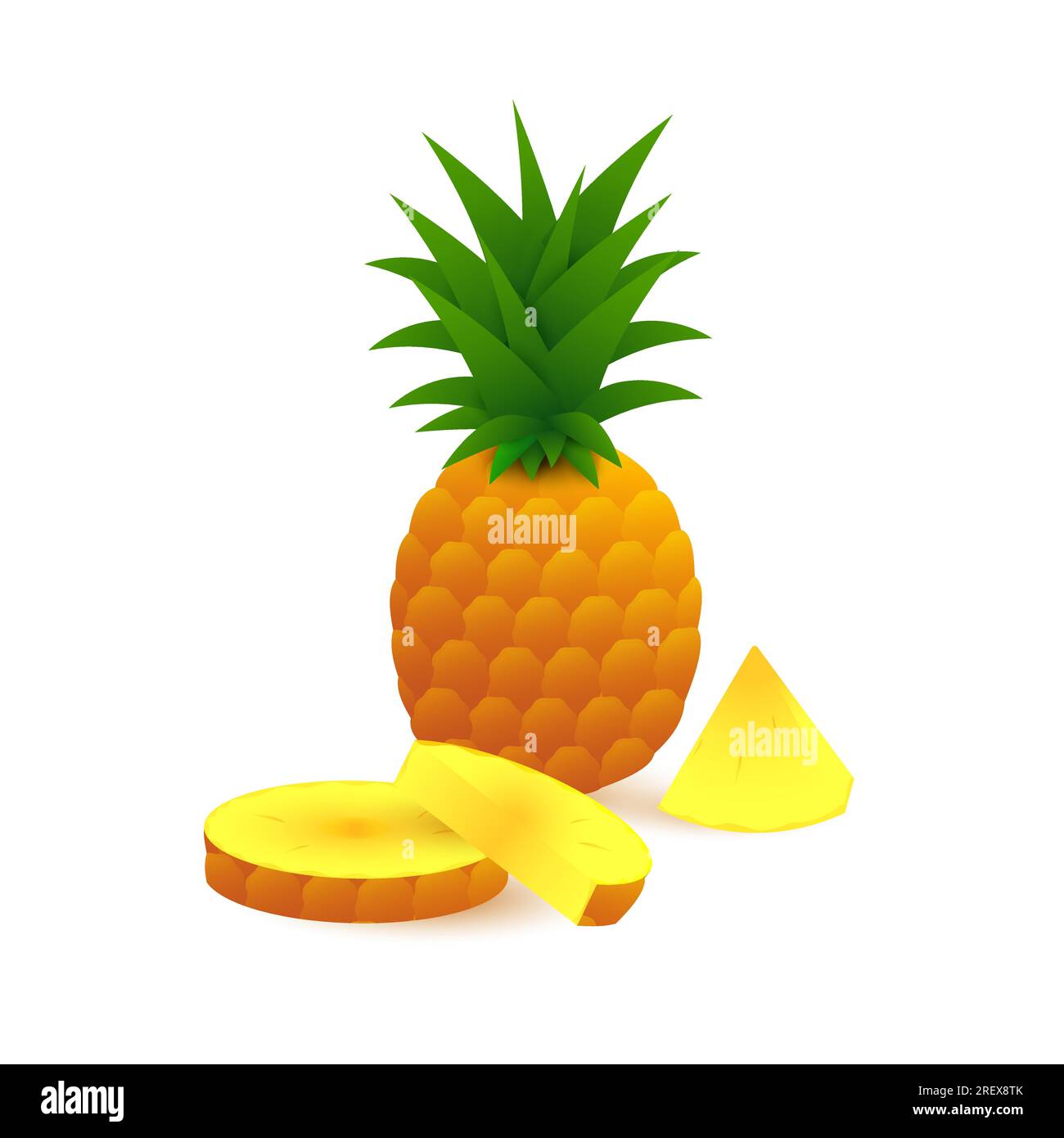 Pineapple fresh ananas sliced Stock Vector Images - Alamy
