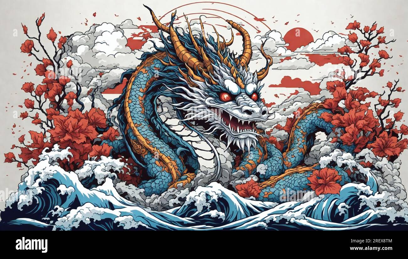 Japanese Water Dragon Art