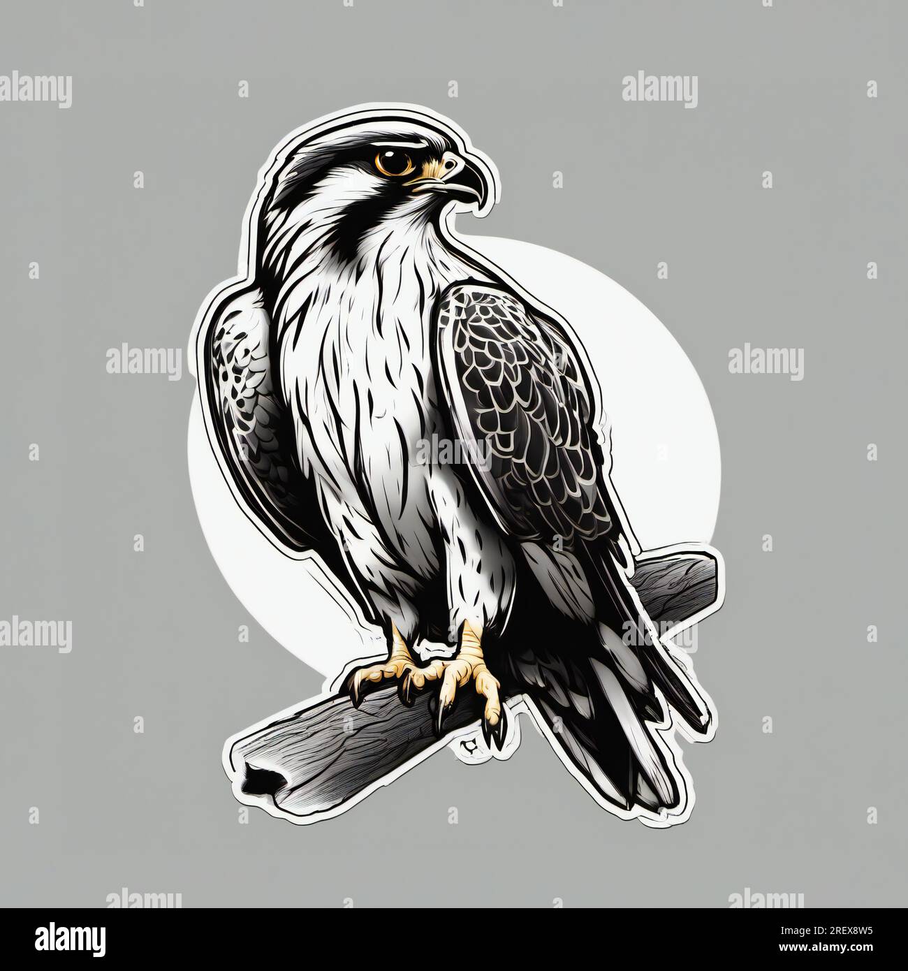 Falcon illustration black and white hi-res stock photography and images ...