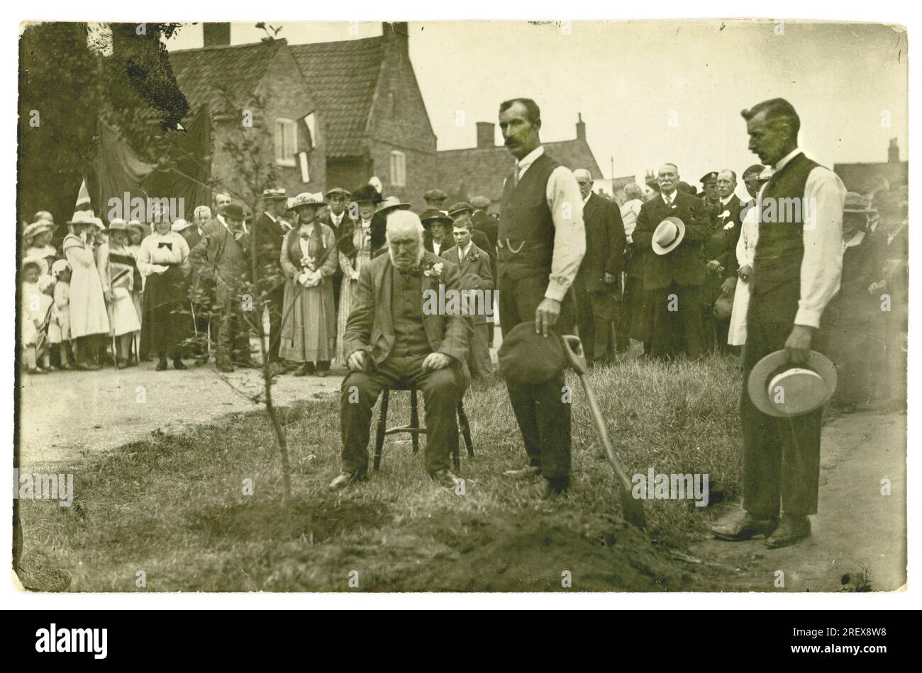 Original WW1 era postcard of a poignant village scene - a group of ...