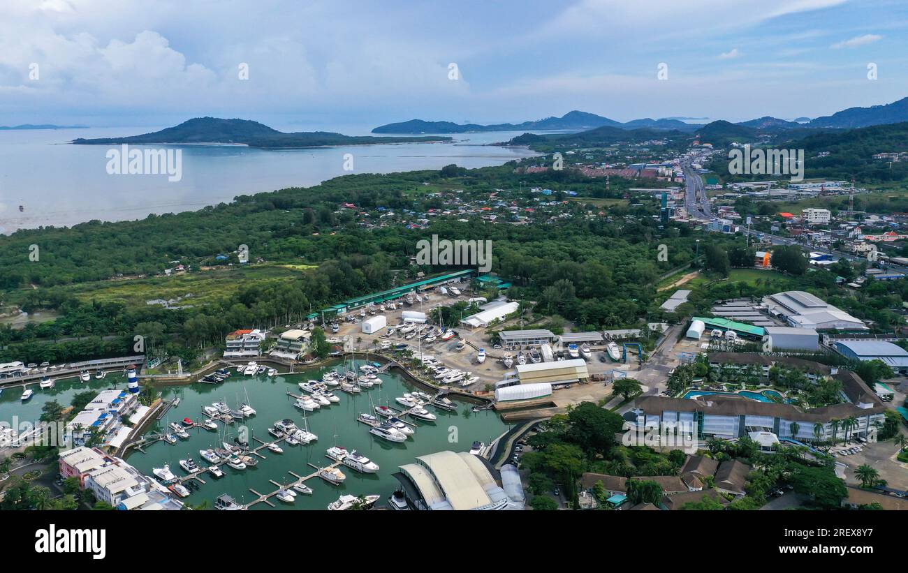 Aerial view of Marina in Phuket, Thailand south east Asia Stock Photo ...