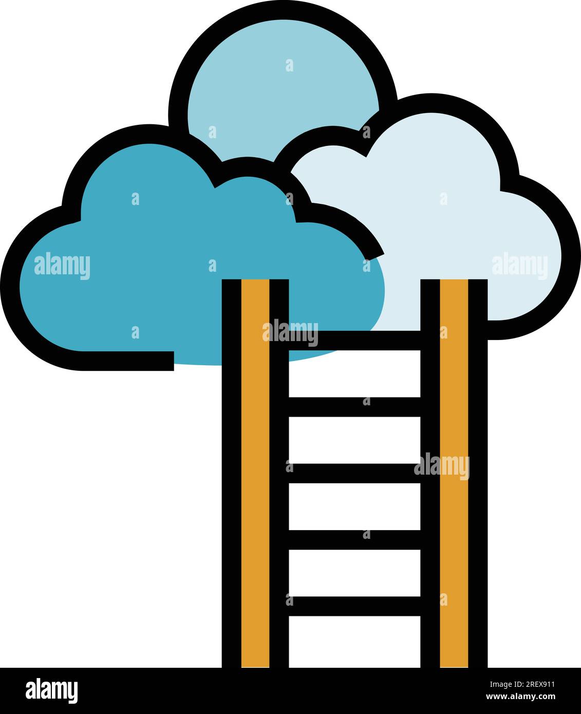Sky ladder icon outline vector. Heaven goal. Cloud career color flat ...