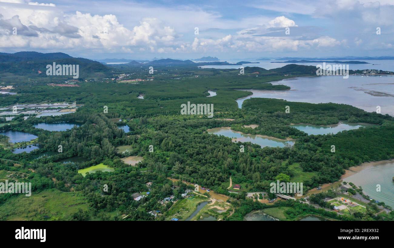 Aerial view lagoon greenery thailand hi-res stock photography and ...
