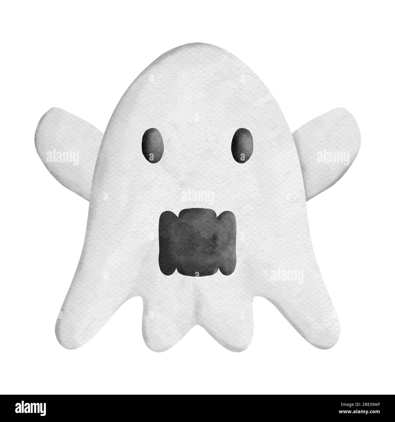 Watercolor hand drawing in ghost shape for Halloween design and ...