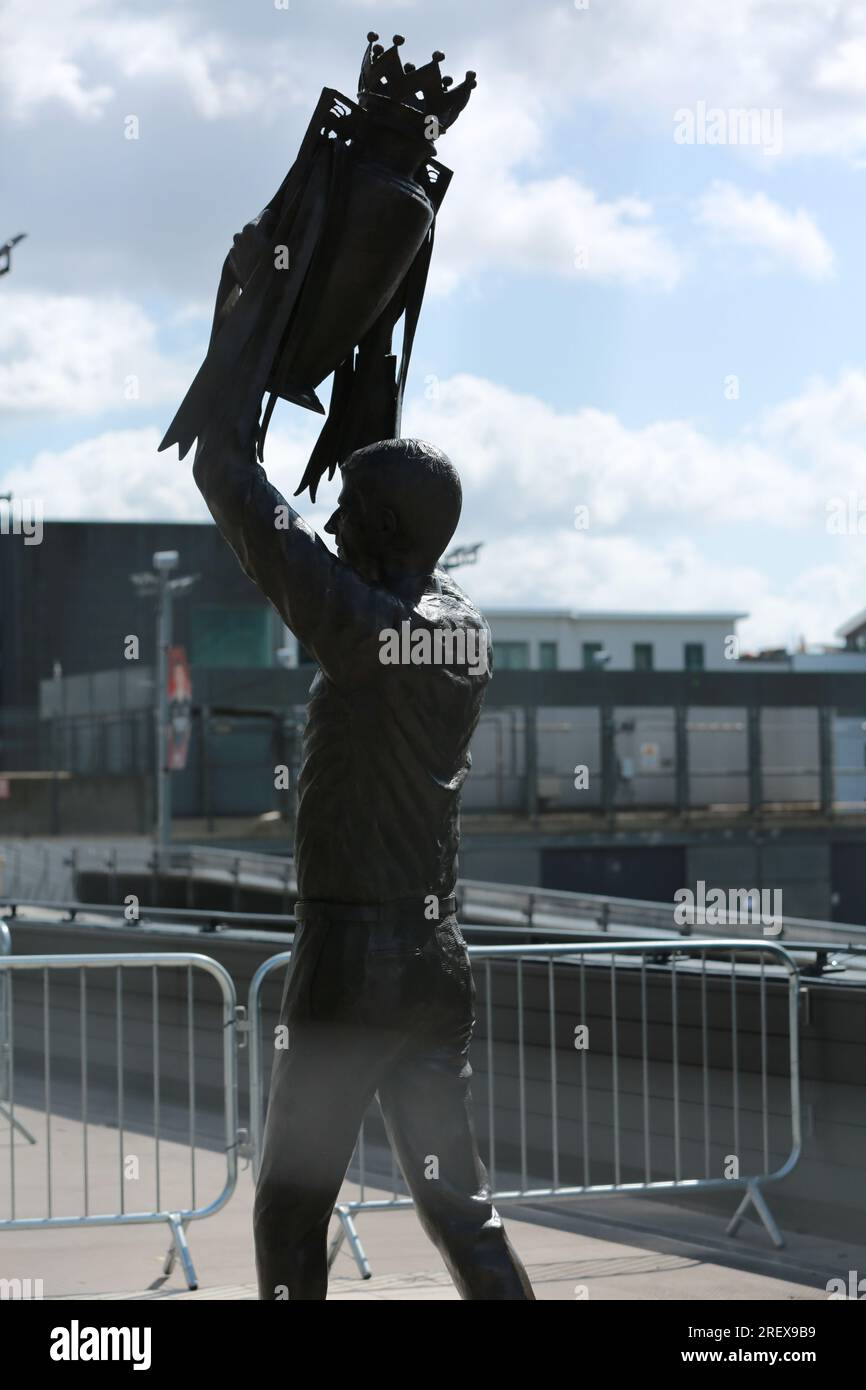 London, UK. 30 July 2023. Arsenal unveil Arsène Wenger statue outside ...