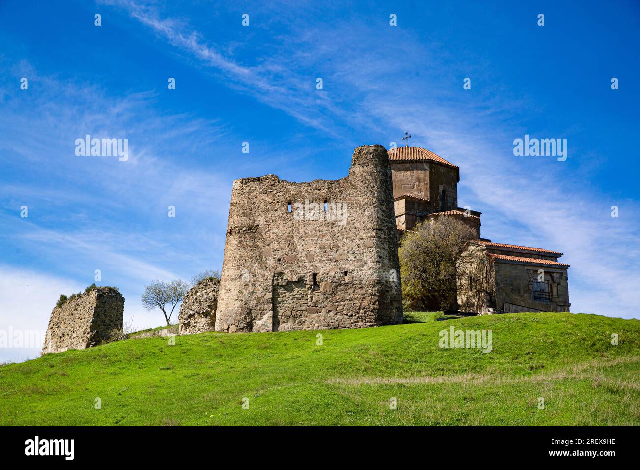 Monastery Jvari in Mtskheta In Georgia. Old orthodox church Stock Photo ...