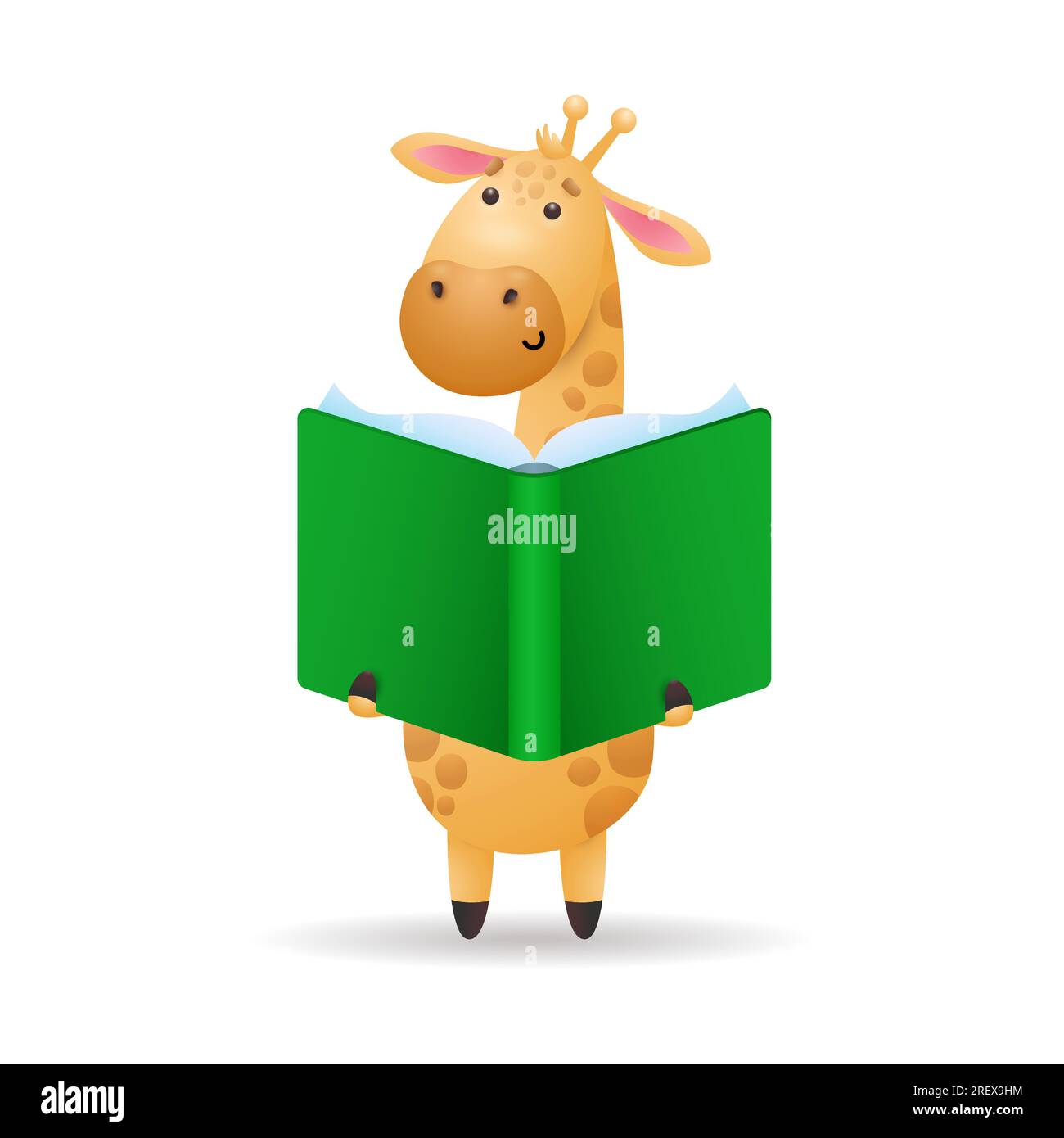 Giraffe reading book vector illustration Stock Vector Image & Art - Alamy