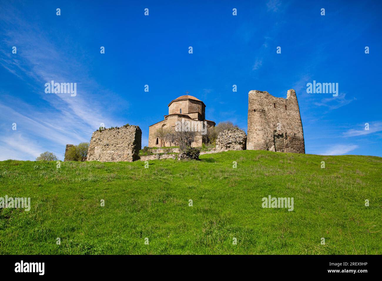 Monastery Jvari in Mtskheta In Georgia. Old orthodox church Stock Photo ...