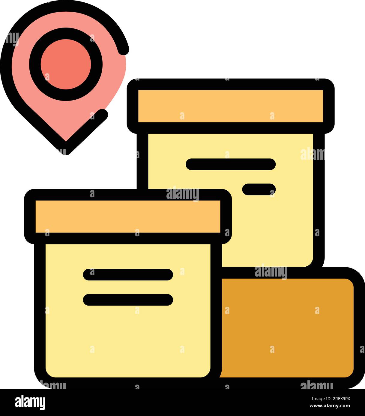Parcel delivery location icon outline vector. Service package. Express ...