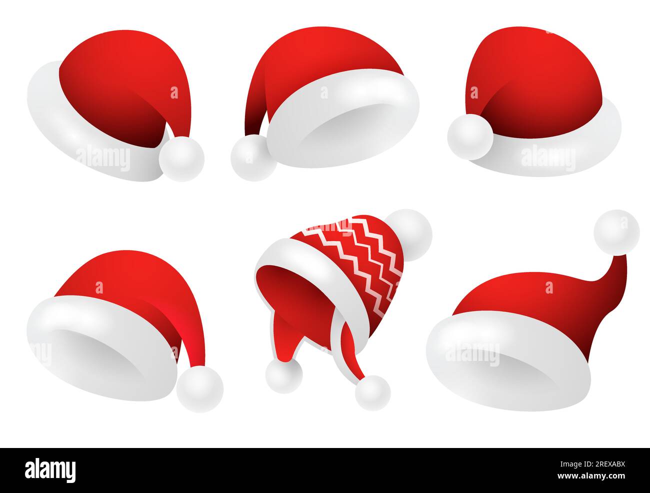 Santa Claus hats illustration set Stock Vector Image & Art - Alamy