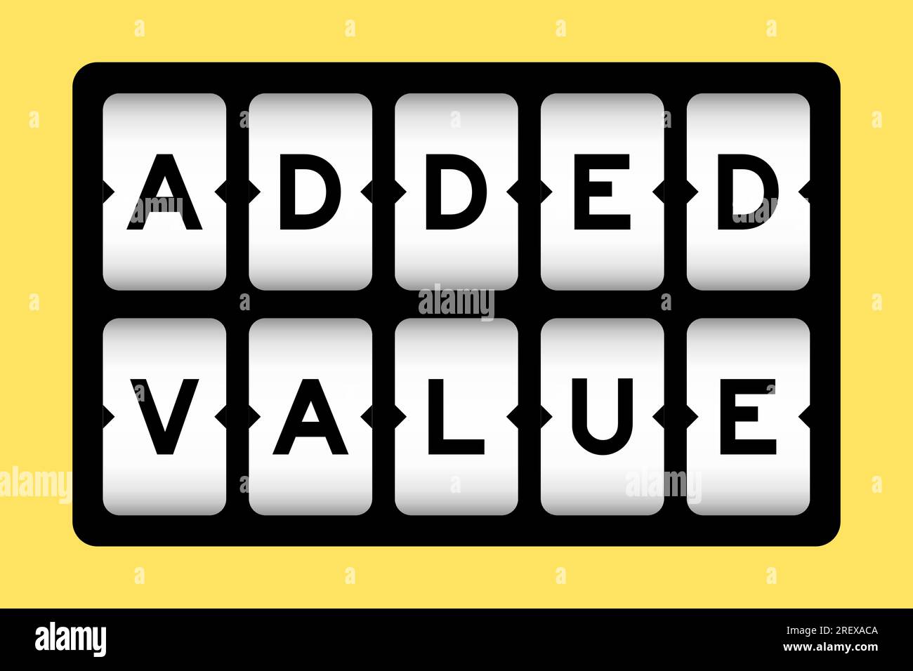 Black color in word added value on slot banner with yellow color ...